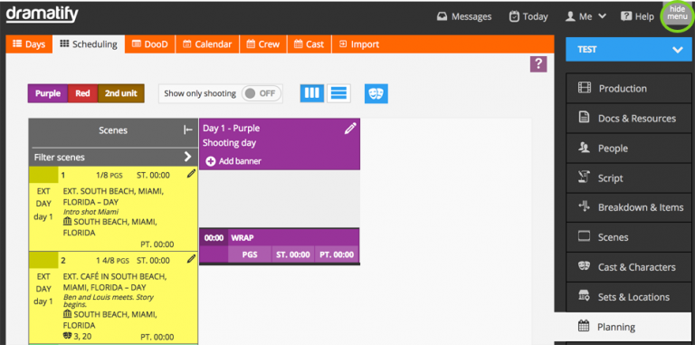 Planning and scheduling your TV or film production