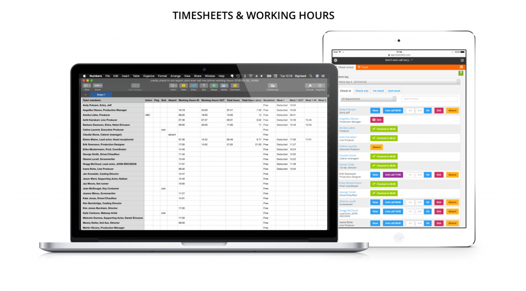 TimeSheets & Working Hours for TV, film, drama, entertainment, reality ...
