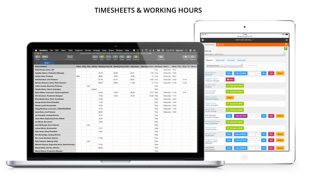 TimeSheets & Working Hours for TV, film, drama, entertainment, reality ...