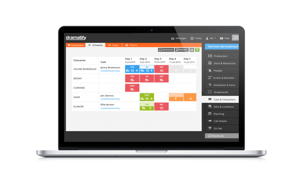 Visual Cast Scheduler • Dramatify